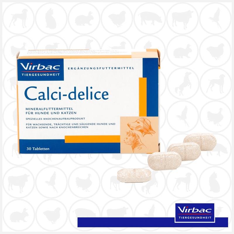 Virbac Calci-delice® Aufbautabletten 30 Stück Ergänzungsfuttermittel